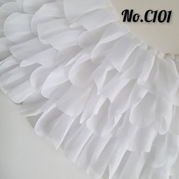 C101 フリル シフォン レース ギャザー オーガンジー レース チロ手芸店 通販 17147249｜Creema(クリーマ)