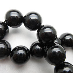 【AAA】/【ブラックオニキスブレスレット】/内周size(約17cm)/玉size(約14㎜・大玉)/1233t ブレスレット kizuna ...