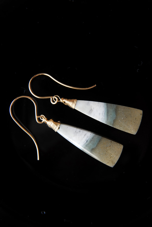 ジャスパーの海の模様のピアス no,2 14kgf ピアス（フック・チェーン） Ayako's 通販 17153908｜Creema(クリーマ)