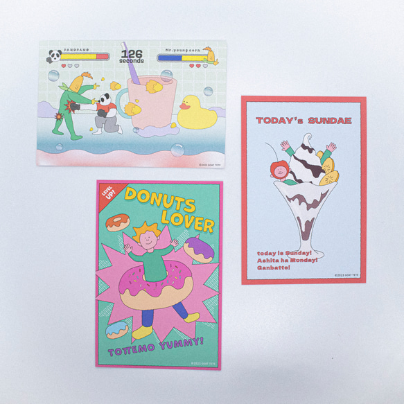 YABAKOのイラストポストカード 3枚セット ポストカード おとなり百貨店 通販 17157775｜Creema(クリーマ)