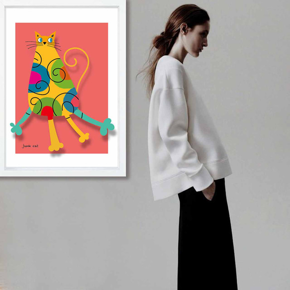 Junk cat ネコ イラスト ポスター A4 A3 A2 A1 アート アートポスター seiで検索 2391 イラスト sei 通販 ...