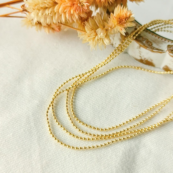 【50cm】【1.2mm幅】14kgp 細め 高品質メッキ ボールチェーン メタルチェーン アクセサリーパーツ ハンドメ 金具・チェーン Little Beans 通販｜Creema(クリーマ ...