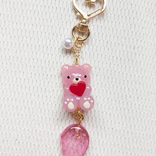 イニシャル入OK 】キーホルダー くまちゃん ハート ペア イニシャル入OK 】キーホルダー くまちゃん ハート ペア