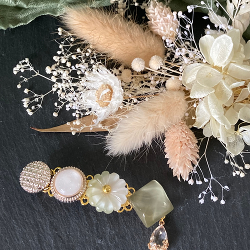 ボタン バレッタ ヘアアクセサリー ハンドメイド レジン 花 ボタン バレッタ ヘアアクセサリー ハンドメイド レジン 花