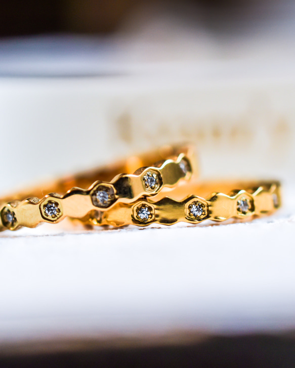 髙見え♡つけっぱなしOK /ジルコニアギザギザリング/316L/18K仕上げ 指輪・リング Kyanz’y金属アレルギー対応ストア 通販 17202540｜Creema(クリーマ)