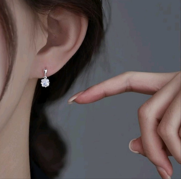 シルバーs925 大粒czダイヤフープピアス0134 ピアス（フック・チェーン） olive 通販 17203594｜Creema(クリーマ)