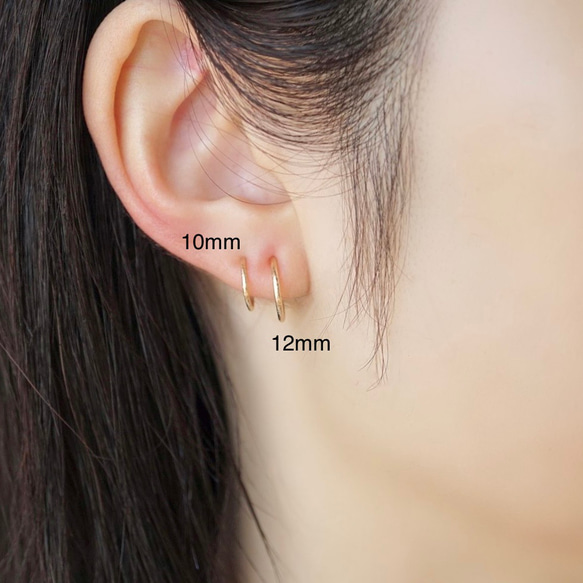 太めタイプ ピアスに見えるイヤリング！極小 ノーマル ミニ フープイヤリング メンズ（14kgf 12mm) 秋 メンズ イヤリング・ノンホールピアス Saya ︎ 通販 17208092 ...