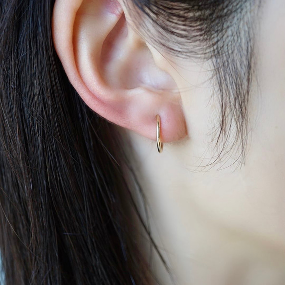 太めタイプ ピアスに見えるイヤリング！極小 ノーマル ミニ フープイヤリング メンズ（14kgf 12mm) 秋 メンズ イヤリング・ノンホールピアス Saya ︎ 通販 17208092 ...