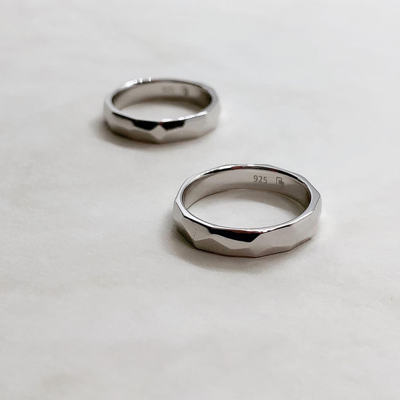 槌目リング(シルバー) SV925 K10 Pt950 文字入れ 指輪・リング CREAR(クレア) 通販 17221810｜Creema(クリーマ)