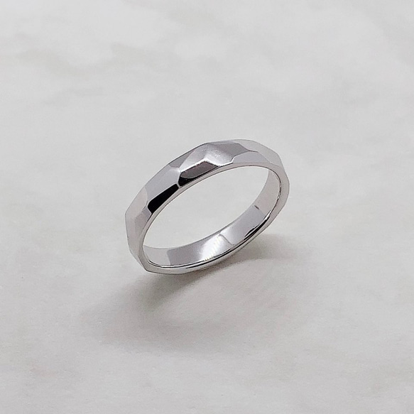 槌目リング(シルバー) SV925 K10 Pt950 文字入れ 指輪・リング CREAR(クレア) 通販 17221810｜Creema(クリーマ)