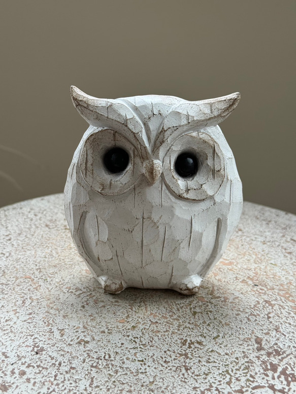 玄関 welcome 》レジンアンティークアニマル オウルWH アンティーク 置物 インテリア 532 一輪挿し・花瓶・花器 BB ...