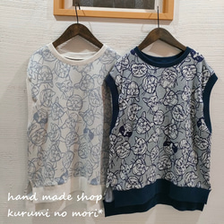ねこねこニットべスト M・L ベスト kurumi no mori* 通販 17239895｜Creema(クリーマ)