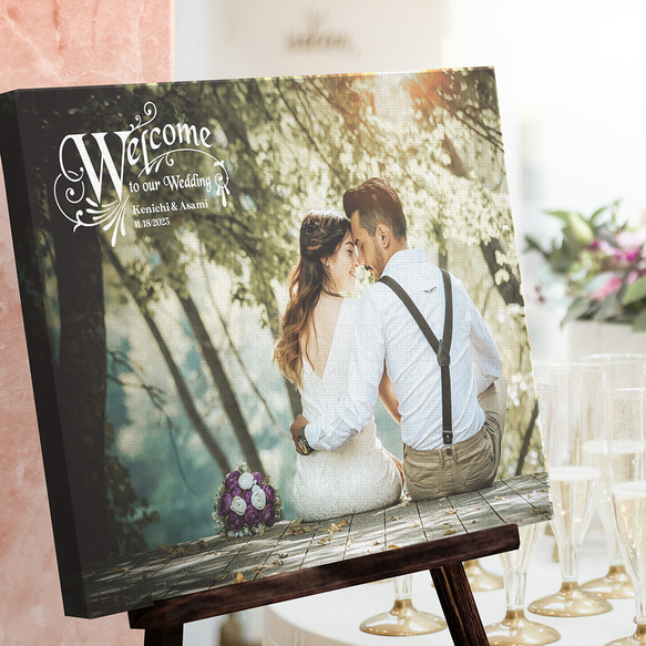 ウェルカムボード⭐️キャンバスプリント ｜側面印刷OK 写真補正無料 ウェルカムスペース WLB-017 ウェルカムボード アンビエンテ 通販 17249543｜Creema(クリーマ)