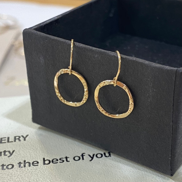 【14K GOLD FILLED】P1941.2mmmX11mm 柄HOOP フープ フック 14KGF ピアス（フープ） Zoé+ 通販 17273903｜Creema(クリーマ)