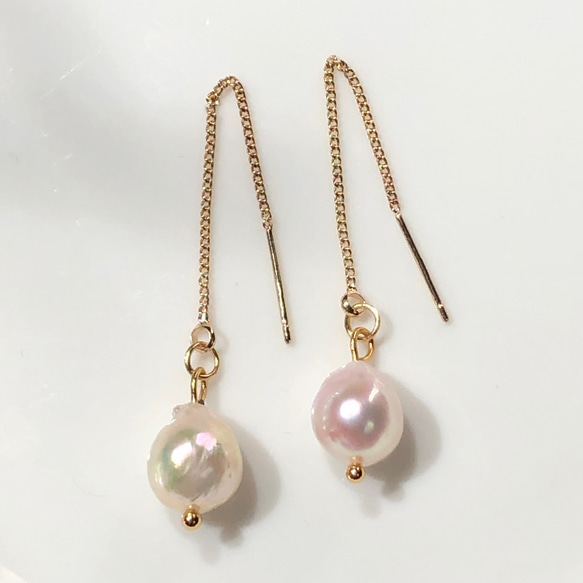 天然あこや バロック 一粒 パール 本真珠 アメリカンピアス ピアス（フック・チェーン） パールアクセshop＊maria 通販 ...