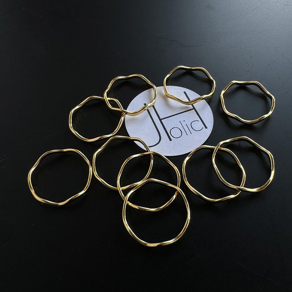 【4個入り】華奢なwave 16KGP ゴールド 低金属アレルギー jr18 金具・チェーン 低金属アクセサリー仕入れJHOLIC 通販 17279215｜Creema(クリーマ)