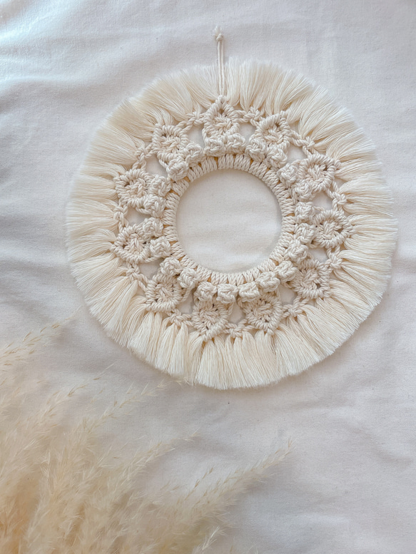 マクラメリース-マクラメタペストリー|壁掛けインテリア|リース|マクラメ|ナチュラルインテリア リース ameri macrame 通販｜Creema(クリーマ) 17280328