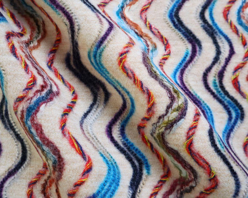 オルテガ柄 ネイティブ柄 刺繍 ウールニット生地 厚手 生地 オルテガ柄 ネイティブ柄 刺繍 ウールニット生地 厚手 生地