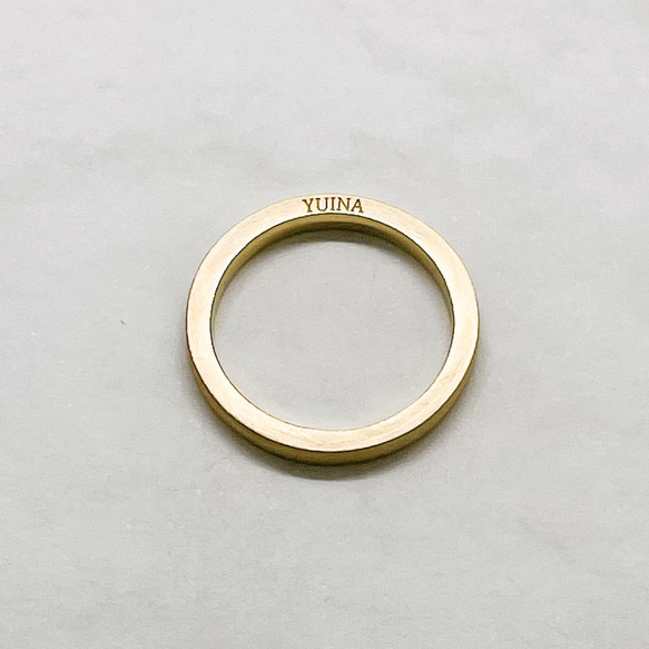 文字入れリング(ゴールド) SV925+18KGP K10 K18 ペアリング 平打ち ヘアライン 指輪・リング CREAR(クレア) 通販 17303476｜Creema(クリーマ)