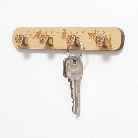 ※マグネット式 猫とカギ掛け角丸 -4連- 基本送料無料 壁掛けラック・ウォールシェルフ とい216（全品基本送料無料） 通販 ...