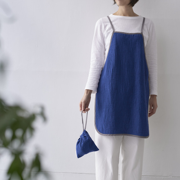 パイピングエプロン WG+ポーチ / piping apron WG+pouch ネイビー エプロン SUNNY LOCATION 通販 ...