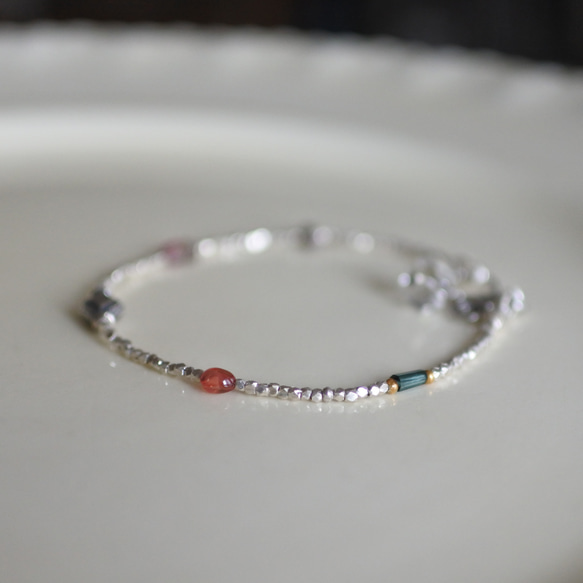 カレンシルバー ダイヤ型シルバー トルマリン サファイアのブレスレット（Silver925） ブレスレット bikou 通販 17306904｜Creema(クリーマ)