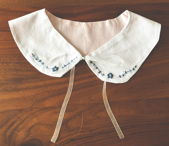 【受注生産】つけ襟 ホワイト×ピンク その他ファッション雑貨 myeee 通販｜Creema(クリーマ) 17324092