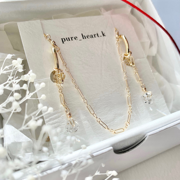 《14kgf》2点セット/2way クリスタル フープイヤリング&華奢ネックレス ネックレス・ペンダント pure_heart.k 通販 17325220｜Creema(クリーマ)