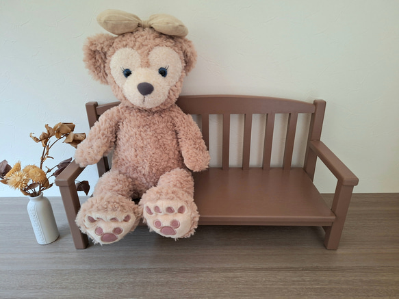 【受注製作】Msize 2人掛け ブラウン ぬいぐるみ用 ベンチ 椅子（チェアー）・スツール LEMON 通販 17329780｜Creema(クリーマ)