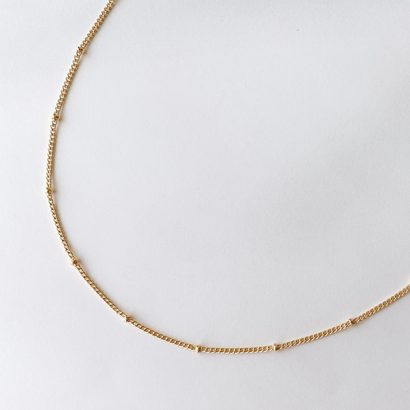 《14kgf》ステーションチェーンネックレス 40〜80cm ビーズチェーン 刻印あり 華奢 ロングネックレス ネックレス・ペンダント haru 通販 17330980｜Creema(クリーマ)