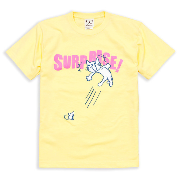 SCOPYネコTシャツ「SURPRISE!」 クリーム Tシャツ SCOPY 通販 17347889｜Creema(クリーマ)