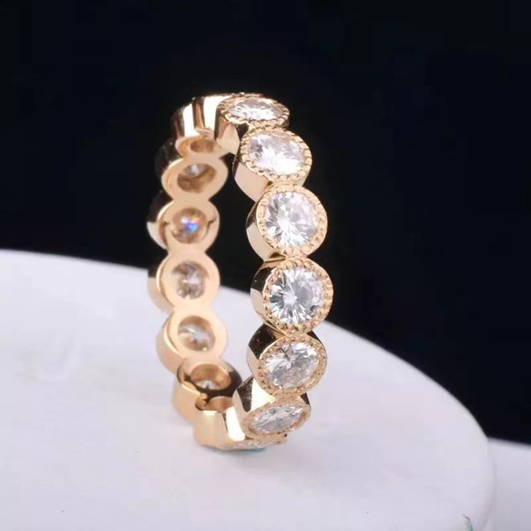 【newデザイン】エタニティ モアサナイト リング K18PG 指輪・リング ルイ 通販 17357710｜Creema(クリーマ)