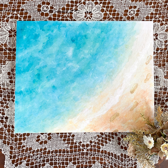 【原画】 海・砂浜 nyago 絵画 雫猫(シズクネコ) 通販 17394080｜Creema(クリーマ)