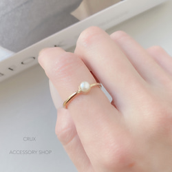 [14kgf] R43 pearl bezel ring 指輪・リング CRUX 通販 17394817｜Creema(クリーマ)