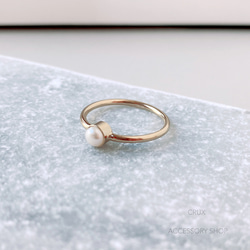 [14kgf] R43 pearl bezel ring 指輪・リング CRUX 通販 17394817｜Creema(クリーマ)