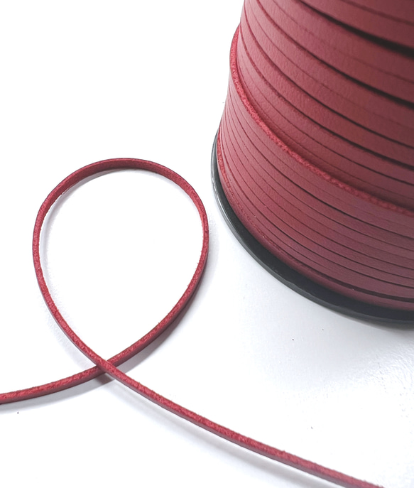 3mm幅【3メートル単位】レッド 韓国製 フェイクレザーコード 革紐 PUレザー ひも・コード 資材屋 beauciel 土日祝休み 通販 17399893｜Creema(クリーマ)