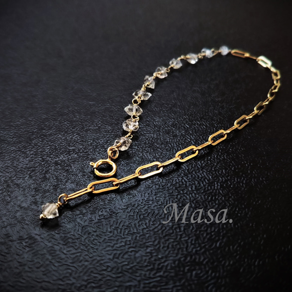 【14Kgf】ハーキマーダイヤモンドの大人ブレスレット ブレスレット Masa 通販 17406187｜Creema(クリーマ)