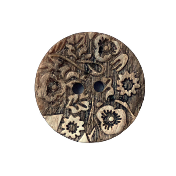 Sale* ドイツ ナイロンボタン18mm ブラウン フラワー2個 JK 花 パンジー ビオラ スミレB-2911 ボタン totalitat ...