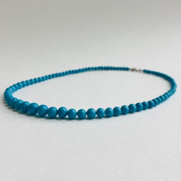 ガラスビーズグラデーションネックレス/4x8mm約43cm+5cm/ターコイズブルー/R/japan製 ネックレス・ペンダント ...