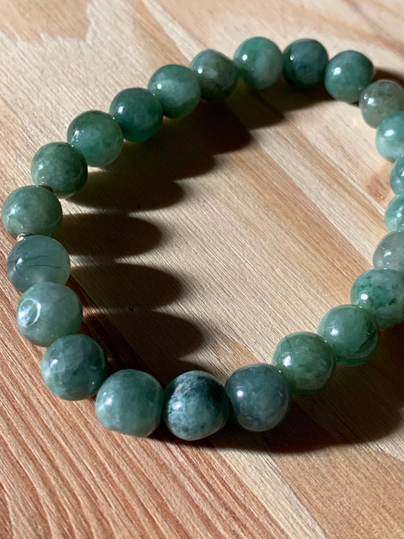 潤緑色のミャンマー翡翠のみでお繋ぎしましたブレスレット 0313 ブレスレット 願い石結 乃の香 通販 17418271｜Creema(クリーマ)