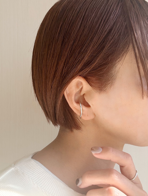 silver950 wave line ear cuff イヤーカフ saint 通販 17451248｜Creema(クリーマ)