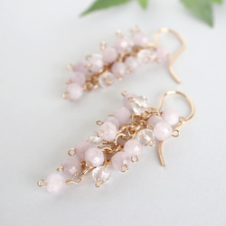 SALE 14kgf クンツァイト オリジナルデザイン ぶどう ピアス *イヤリング可 ピアス（フック・チェーン） *sincerely* 通販 17458308｜Creema(クリーマ)