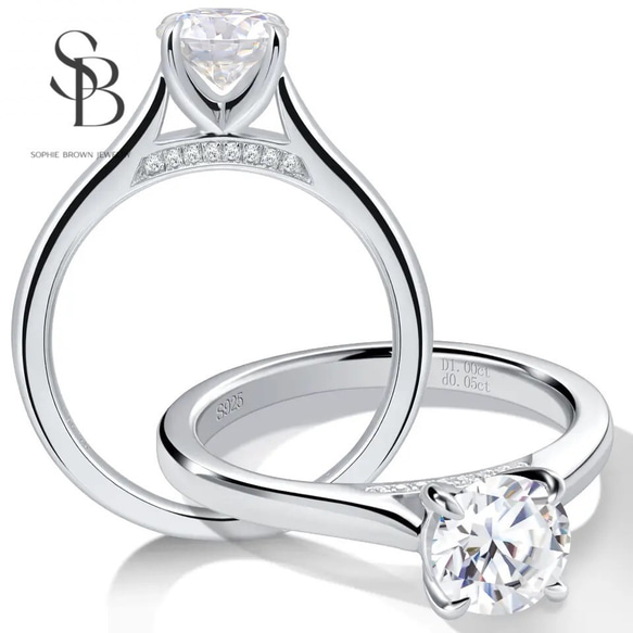 モアッサナイト ラウンド ソリティアリング 1ctキラキラ S925 ラグジュアリー ゴージャス 指輪 1粒 一粒 指輪・リング SOPHIE BROWN 通販 17462407｜Creema ...