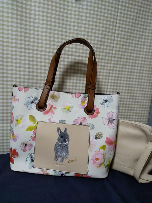R-730 手描き うさぎのツーウェイバッグ（ミニショルダー付き）です 2wayバッグ CECIL 通販 17479111｜Creema(クリーマ)