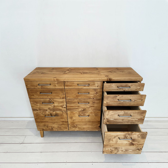 [送料無料] 無垢 カップボード 食器棚 チェスト タンス キッチンボード w120 [受注製作] D-01c チェスト・キャビネット ...