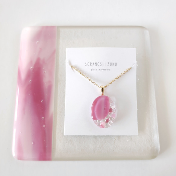 『sakura』キラキラガラスのネックレス ネックレス・ペンダント soranoshizuku 通販｜Creema(クリーマ)