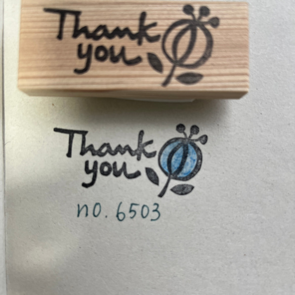 スタンプ No. 6503 thank you 花 はんこ・スタンプ fuu 通販｜Creema(クリーマ)