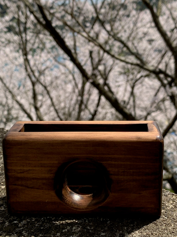 スマホ用ウッドスピーカー兼スタンド(ｺﾝﾊﾟｸﾄ) s-43 スマホスタンド・スマホスピーカー サンセットビーチシステム 通販 17506662｜Creema(クリーマ)