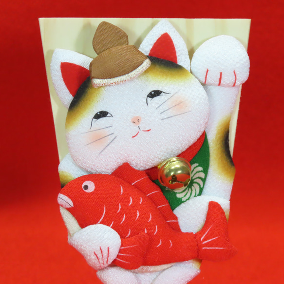 招き猫 手作りミニ押絵羽子板置物 【恵比寿Br.】 招き猫 OSHIEYASAN 通販 17523404｜Creema(クリーマ)
