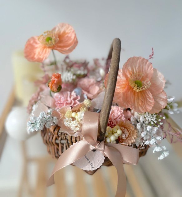 creema限定 パステルカラーのフラワーバスケット アートフラワー my craft 通販 17524817｜Creema(クリーマ)